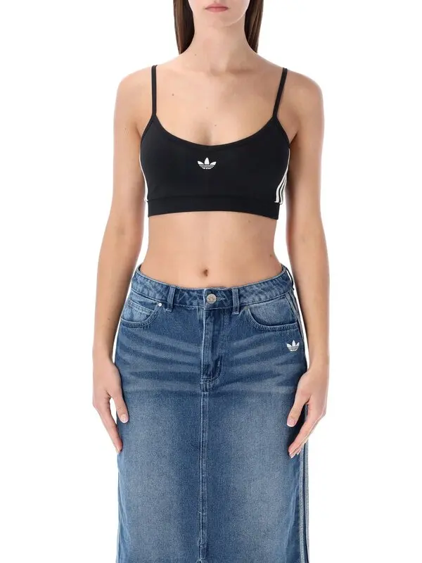 ADIDAS ORIGINALS Mini Bralette With Iconic 3-stripes Silhouette - Black