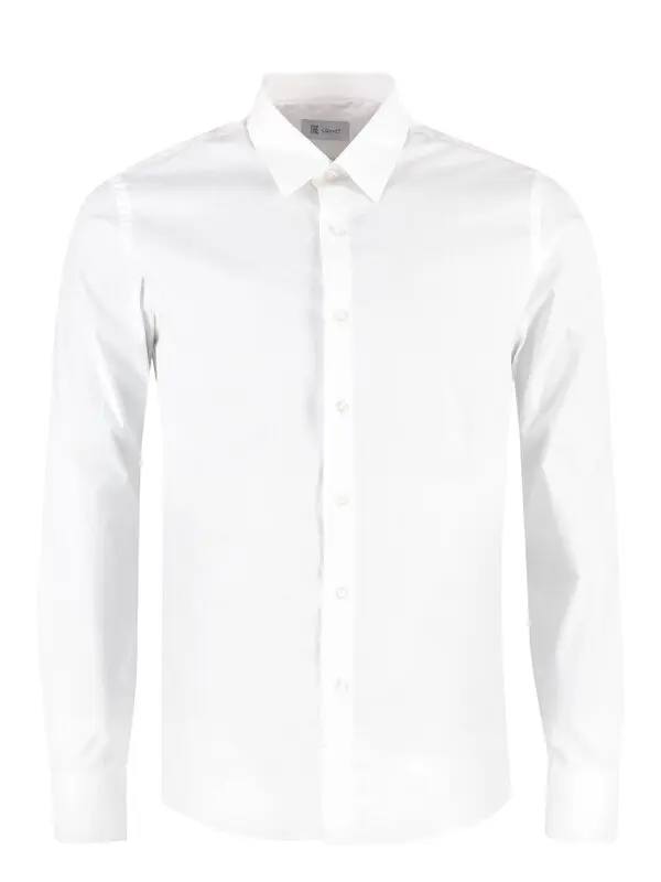 THE ALPHABET The The Stretch Cotton Shirt Rounded Hem - White