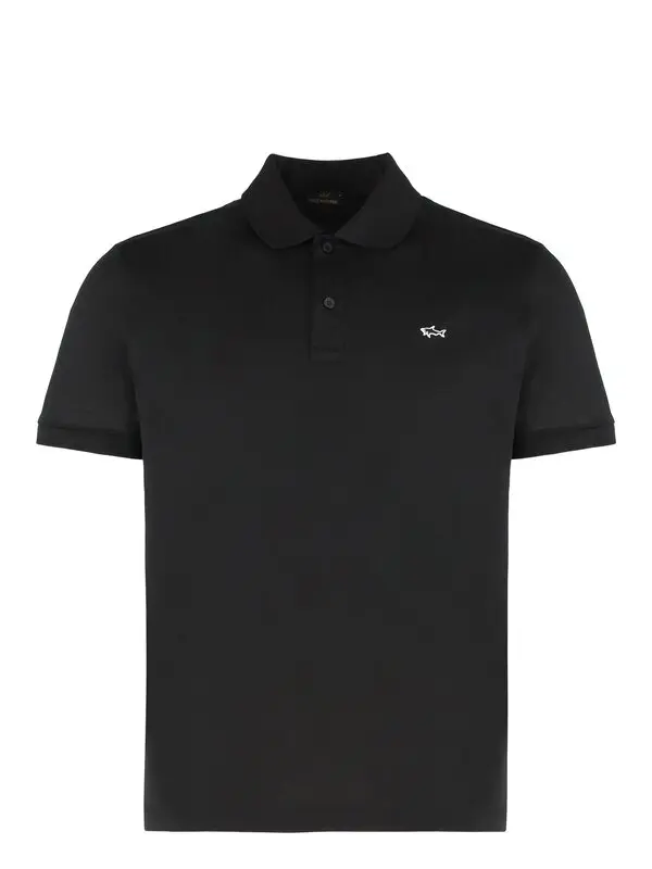 Paul & Shark Cotton Piqué Polo Shirt Classic Fit - Black