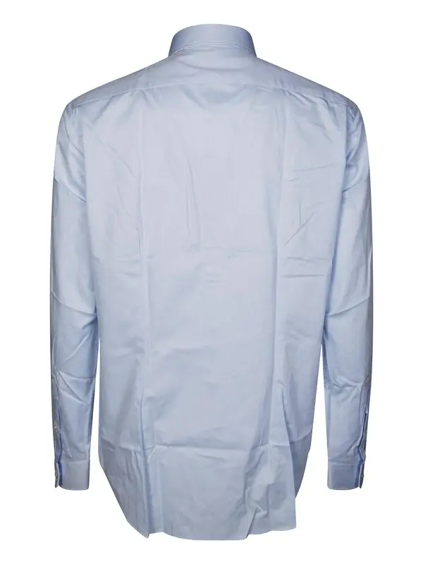 XACUS Twill Neck Shirt - Azzurro