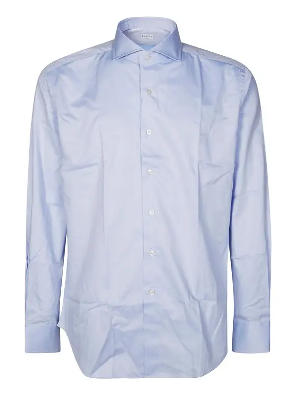 XACUS Twill Neck Shirt - Azzurro