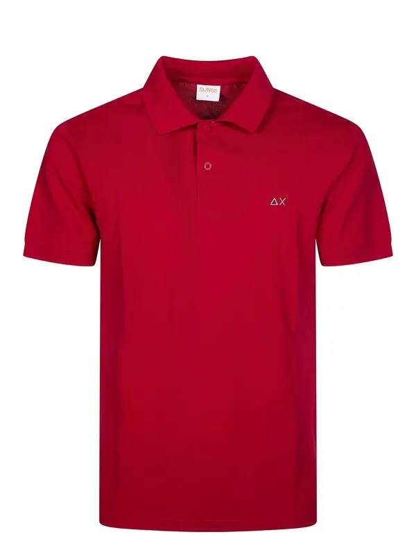SUN 68 Polo With Bandana Neck Design - Rosso