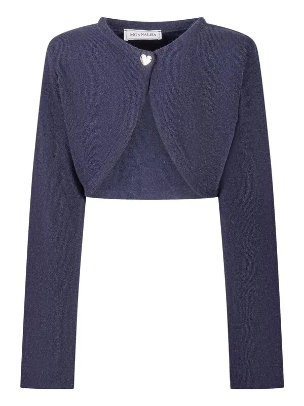 Monnalisa Heart Button Bolero - Blu