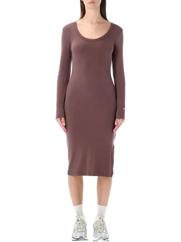Nike Fitted Midi Dress With Sporty Edge - Tattoo