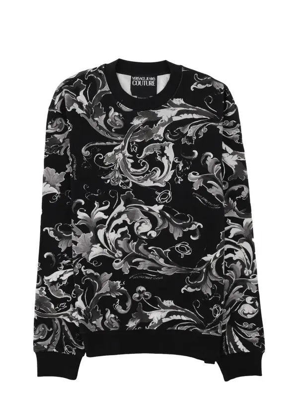 Versace Baroque Print Crewneck Sweatshirt - Black