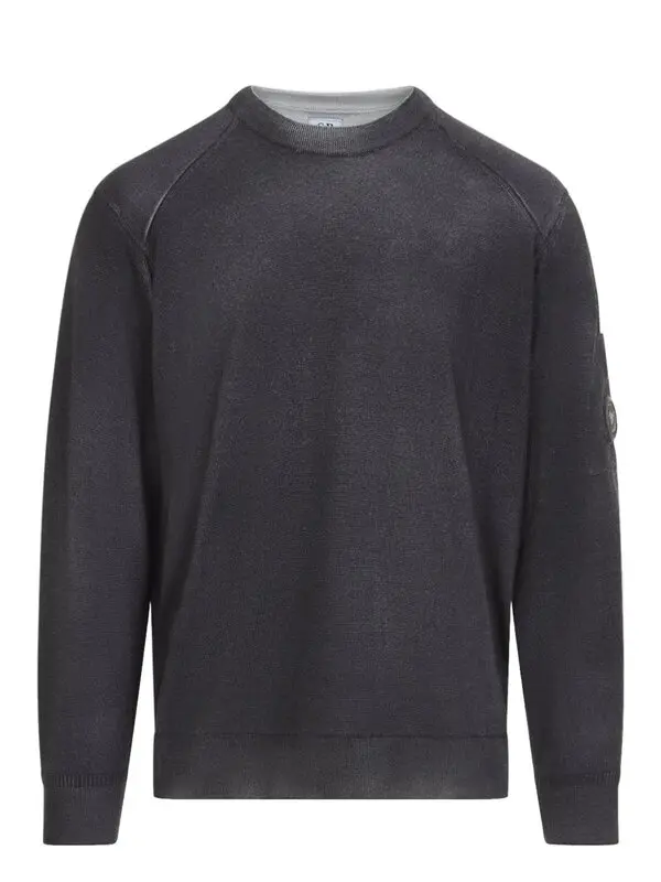C.P. COMPANY Merino Wool Crewneck Sweater - Black