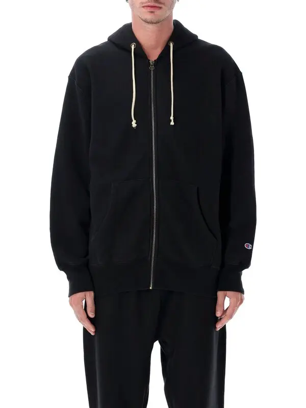 Champion Oversized Comfortable Full-zip Hoodie - Black