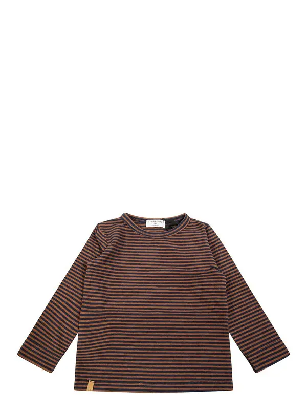 1+IN THE FAMILY Mini Striped Long Sleeve T-shirt - Marrone