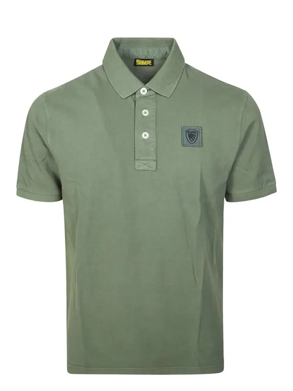 BLAUER. Classic Piquet Polo For - Verde