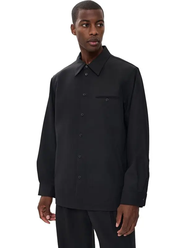 Helmut Lang Tailored Gabardine Shirt Jacket - Black