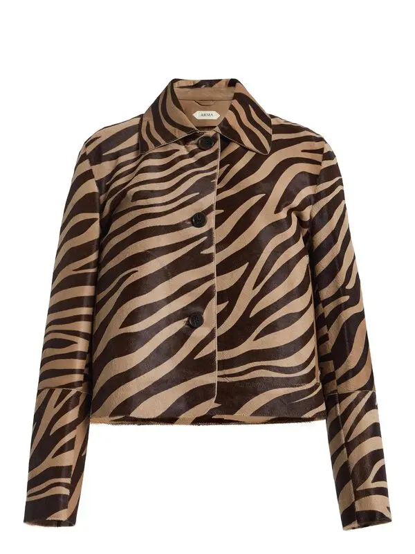 ARMA Emy Cavallino Leather Jacket - Print