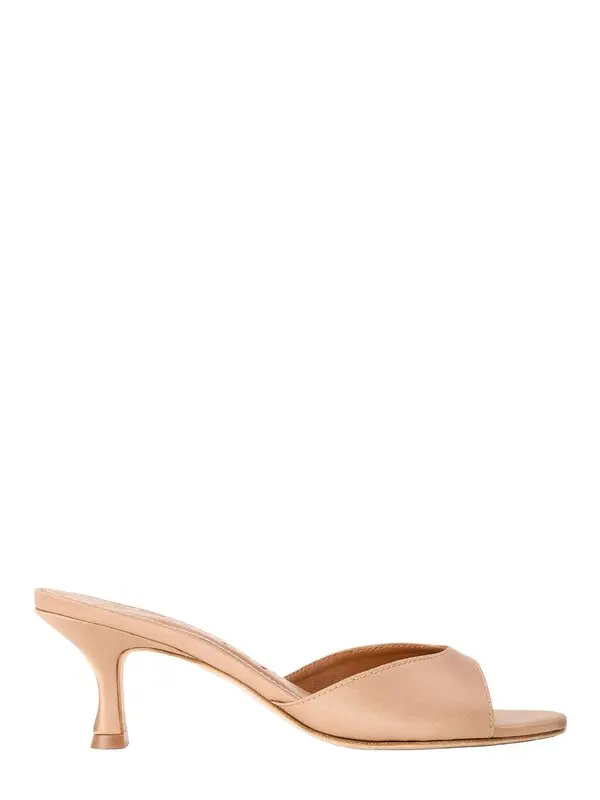 Staud Brigitte Satin Mules - Neutral