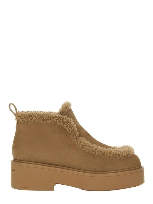 GIANVITO ROSSI Shearling Boots - Tan