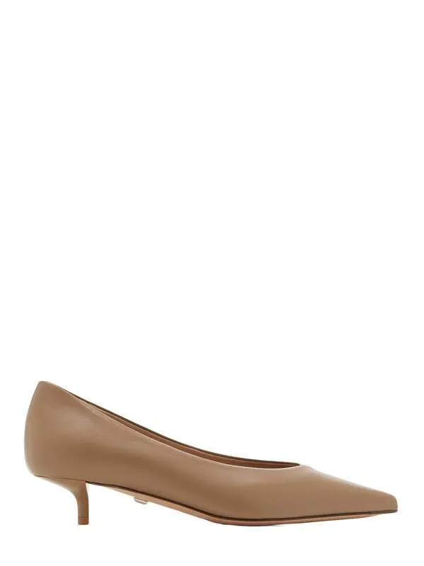 Max Mara Leather Pointed-toe Court Shoes - Taupe