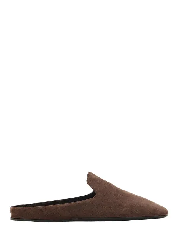 Max Mara Leather Square-toe Mules - Brown