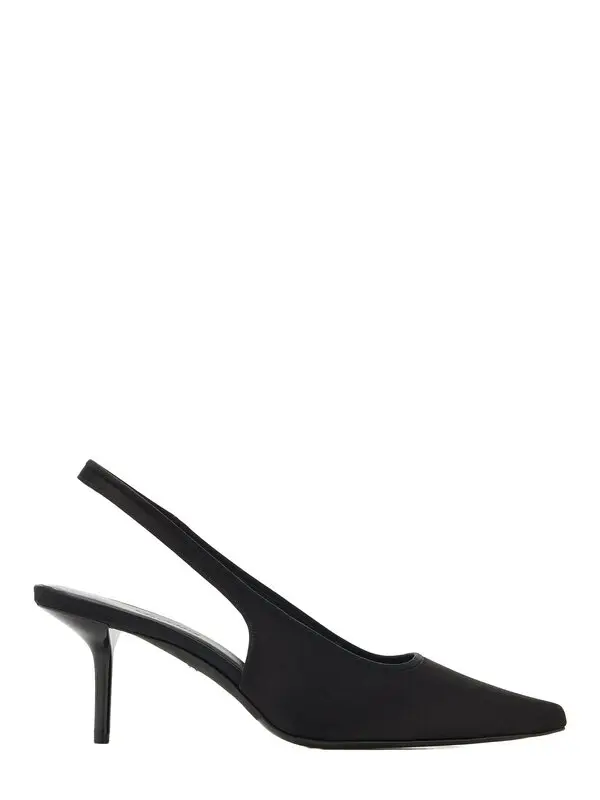 Max Mara Satin Slingbacks - Black