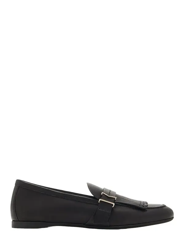 Max Mara Leather Loafers - Black