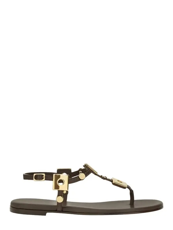 GIANVITO ROSSI Jupiter Leather Sandals - Brown