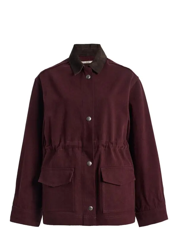 DL1961 X Olympia Of Greece Exclusive Cinched Denim Barn Jacket - Red