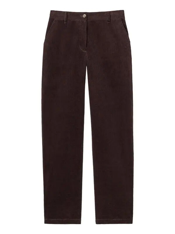 Lafayette 148 New York Kent Cotton Corduroy Barrel Leg Pants - Brown