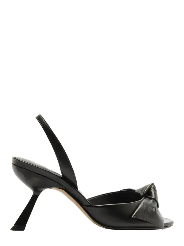 ALEXANDRE BIRMAN Maxi Clarita Twist Leather Sandals - Black
