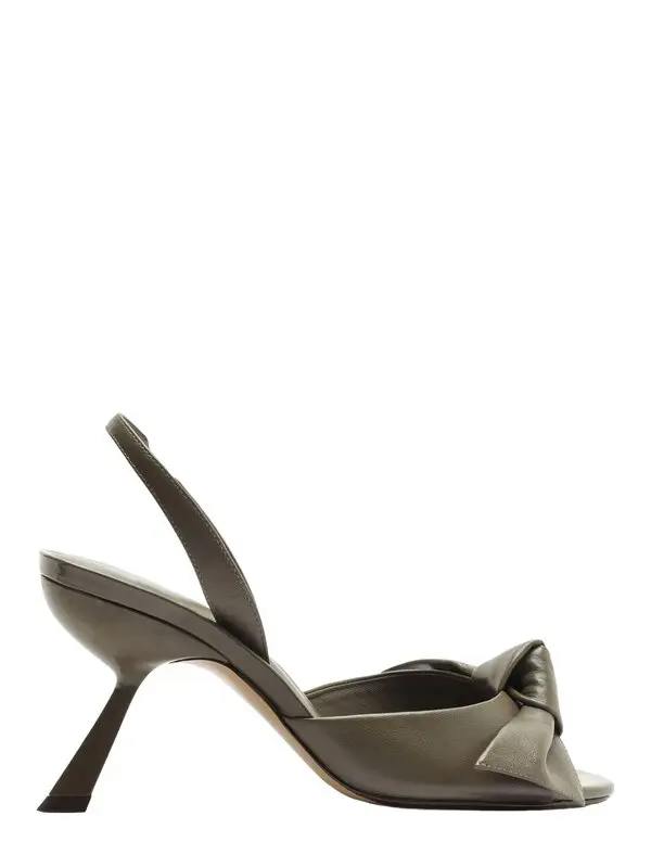 ALEXANDRE BIRMAN Maxi Clarita Twist Leather Sandals - Brown