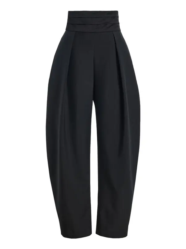 RÓHE Puck Wool-blend Barrel-leg Pants - Black