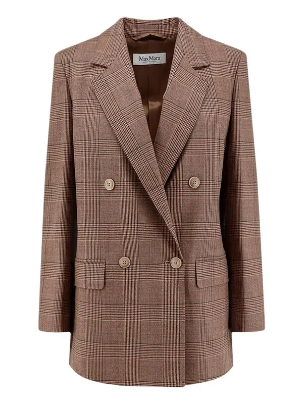 Max Mara Mxmastrale Wool Blazer With Prince Of Wales Pattern - Multicolor