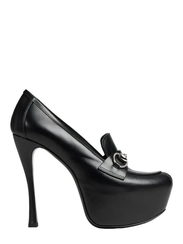 Gucci Platform Pump With Horsebit Leather - Black