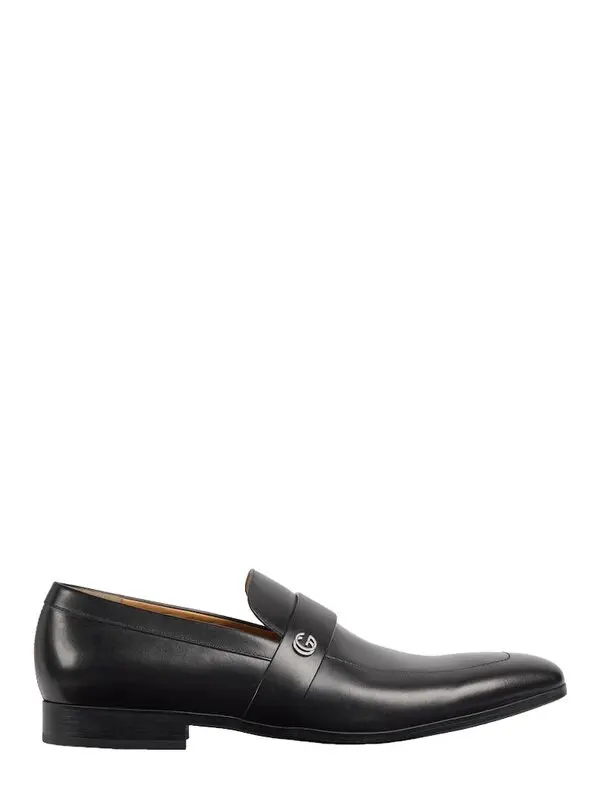 Gucci Loafer With Double G Leather - Black