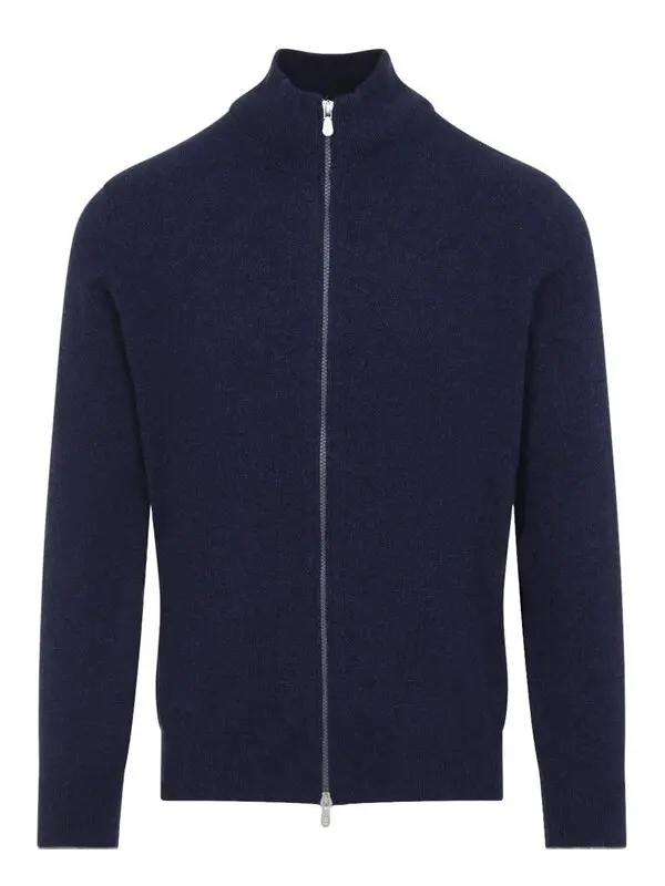 Brunello Cucinelli Cashmere Full Zip Cardigan - Blue