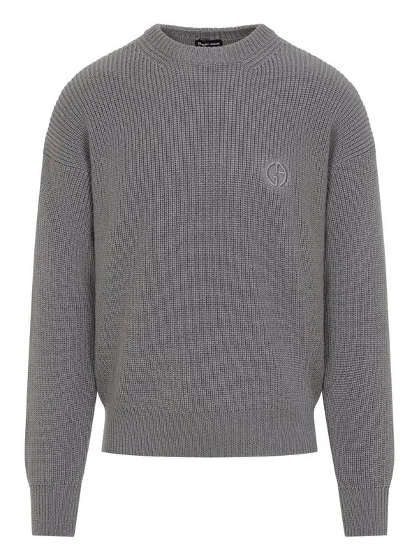 Giorgio Armani Ribbed Knit Pullover - Gray