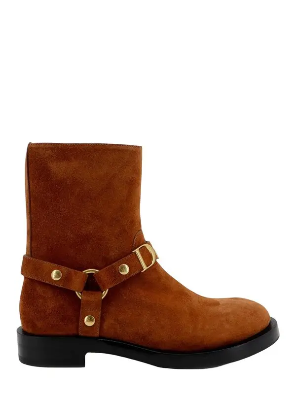 Dior Suede Boots With Metal Lettering Logo - Multicolor