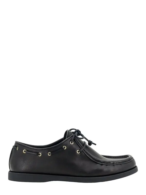 Celine Leather Lace-up - Black