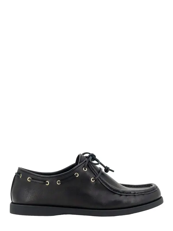 Celine Leather Lace-up Shoes - Black