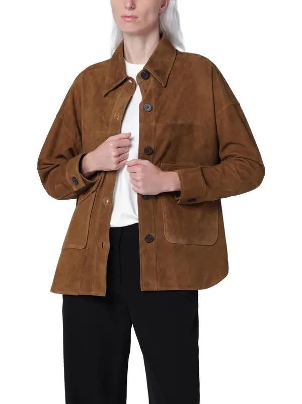 ARMA Kaylee Olive Suede Shirt Jacket - Green