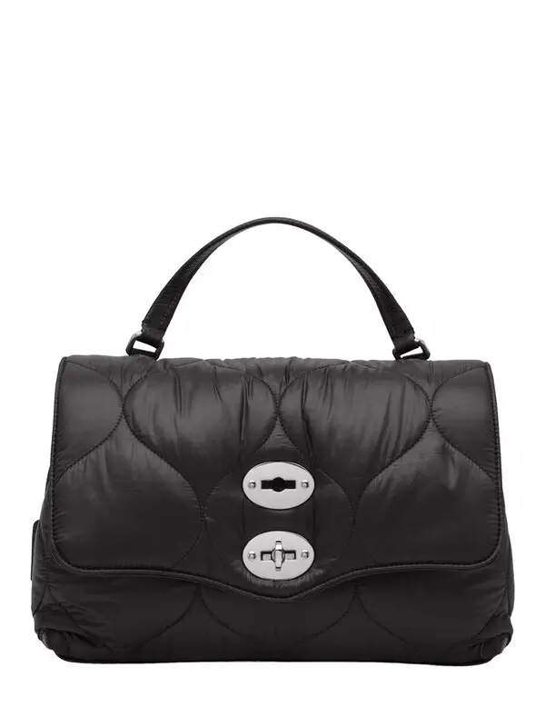 ZANELLATO Small Postina Bag In Liquirizia Padded Fabric - Black