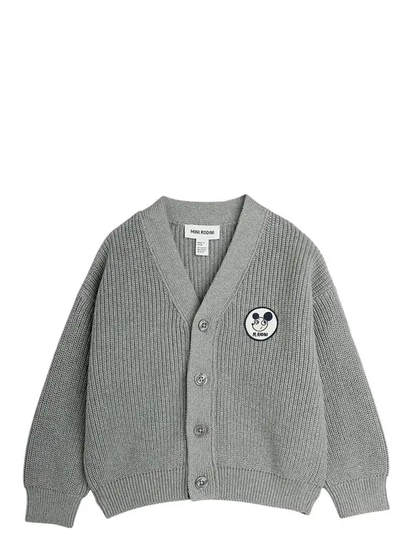 MINI RODINI Ritzratz Melange Organic Cotton Cardigan - Grey