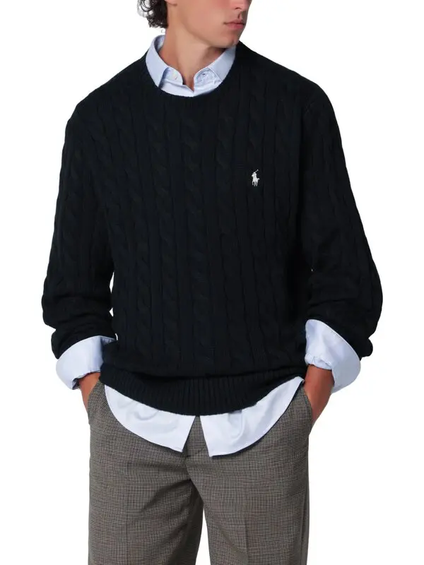 Polo Ralph Lauren Hunter Navy Cotton Cable-knit Sweater - Blue