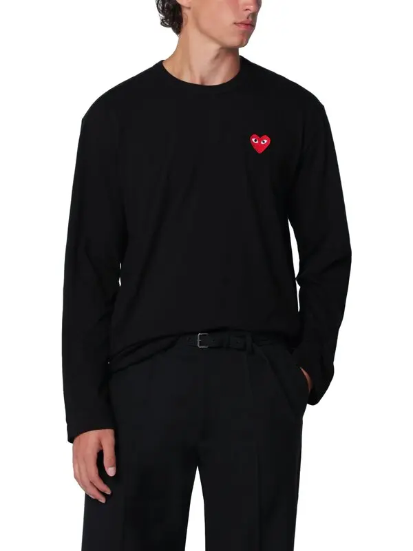 Play Comme Des Garcon Cotton Long-sleeve Top - Black