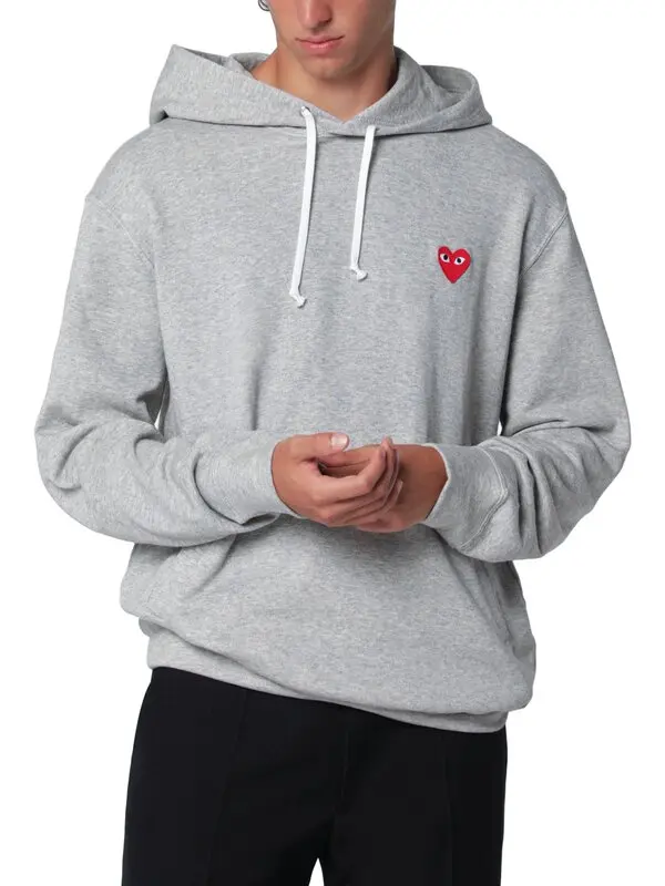 Play Comme Des Garcon Cotton Hoodie - Grey