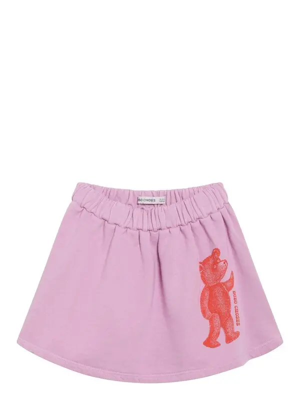 BOBO CHOSES Softpaw Monster Cotton Fleece Skirt - Pink