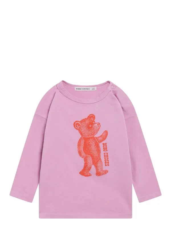 BOBO CHOSES Softpaw Monster Long-sleeved T-shirt In Cotton - Pink