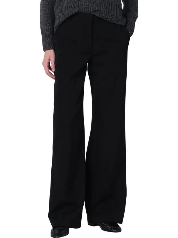 THE ROW Coleman Wool Gabardine Trousers - Black