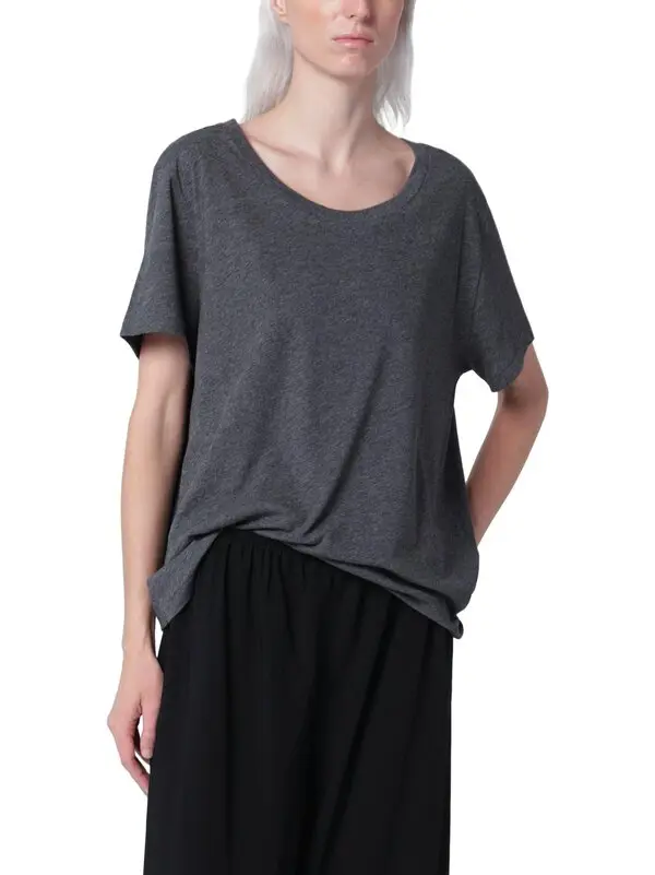 THE ROW Dera Charcoal Melange Cotton Jersey T-shirt - Grey