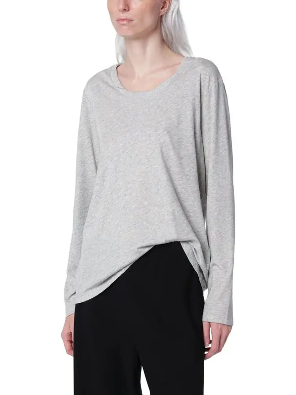 THE ROW Fraya Light Mélange Cotton Jersey T-shirt - Grey
