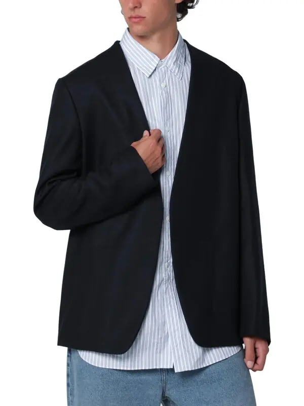 MAISON MARGIELA Minimal Navy Virgin Wool Jacket - Blue