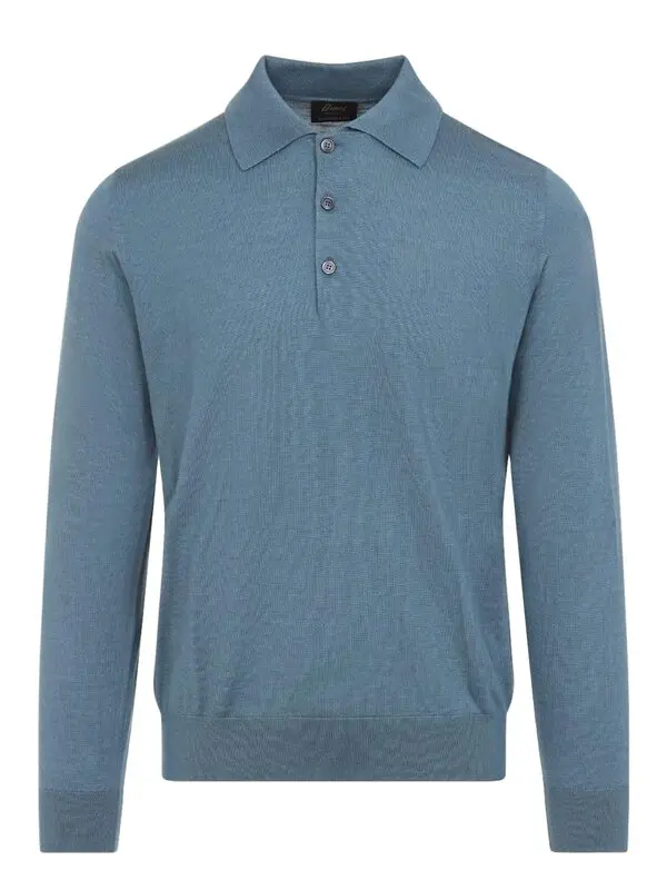 Brioni Long Sleeves Polo - Blue