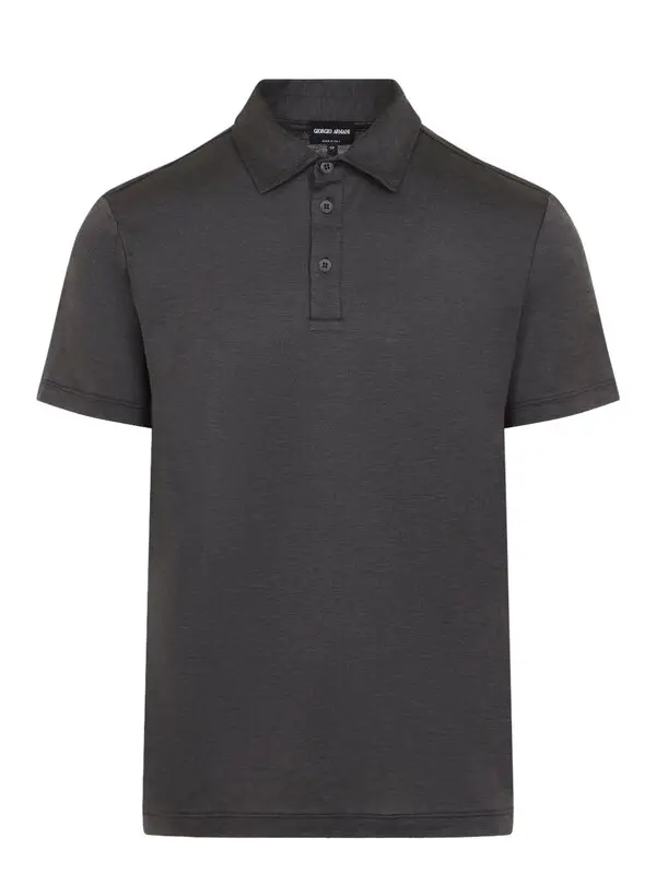 Giorgio Armani Silk And Cotton Polo - Brown