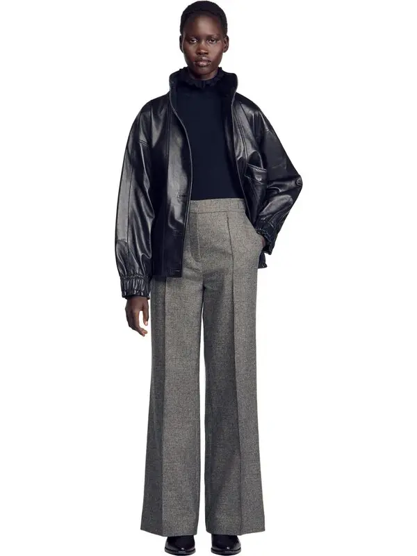 Sandro Wool Suit Trousers - Grey